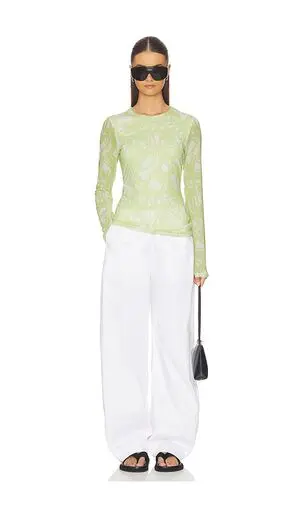 Rag & Bone Yana Printed Mesh Long Sleeve Tee