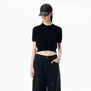 Alexander Wang Short Sleeve Cropped Crewneck Tee