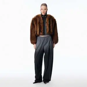 Alexander Wang Reflective Track Pant Mid-rise - Silver/black