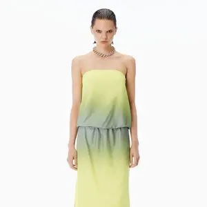 Alexander Wang Reflective Strapless Bubble Top - Silver/yellow