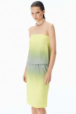Alexander Wang Reflective Strapless Bubble Top - Silver/yellow