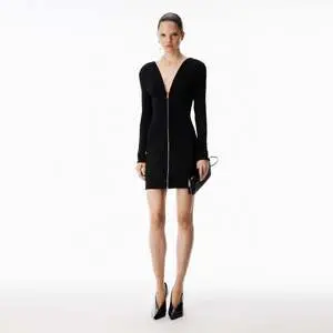 Alexander Wang Continuous Zipper Mini Dress - Black