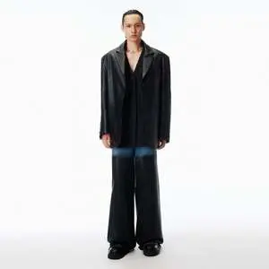 Alexander Wang Boxy Leather Blazer - Black
