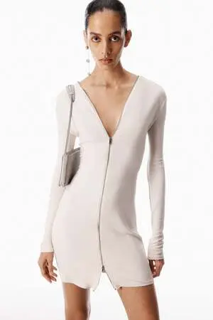 Alexander Wang Continuous Zipper Mini Dress - Ivory