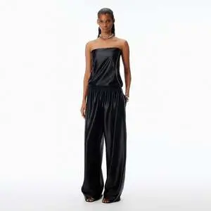 Alexander Wang Mid-rise Satin Faille Jersey Track Pants