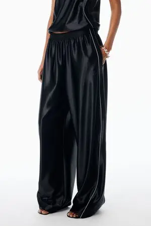 Alexander Wang Mid-rise Satin Faille Jersey Track Pants
