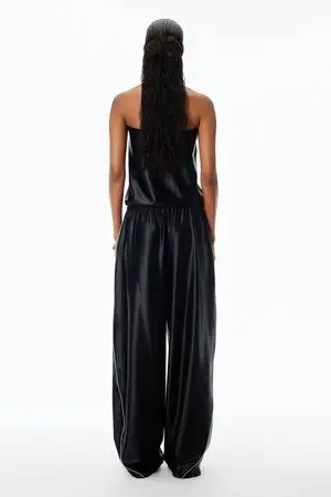 Alexander Wang Mid-rise Satin Faille Jersey Track Pants