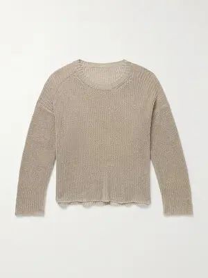 STOFFA Linen Sweater - Brown