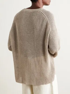STOFFA Linen Sweater - Brown