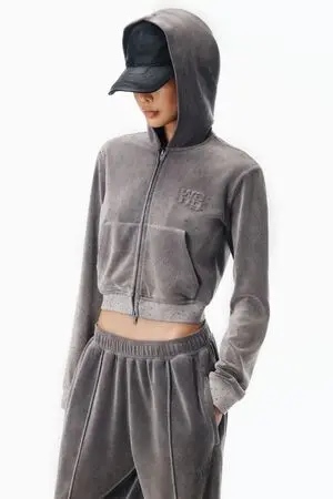 Alexander Wang Crystal Hotfix Mid-rise Terry Sweatpant