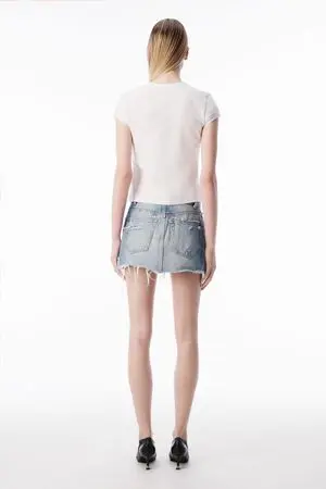 Alexander Wang Crystal Hotfix Logo Cotton Baby Tee