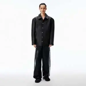 Alexander Wang Panel Sweatpant In Leather Relaxed