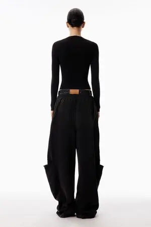 Alexander Wang Knit Logo Long Sleeve Tee - Black