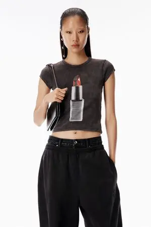Alexander Wang Lipstick Graphic Baby Tee