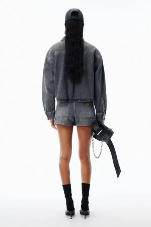 Alexander Wang Cropped Long Sleeve Shirt - Light Grey
