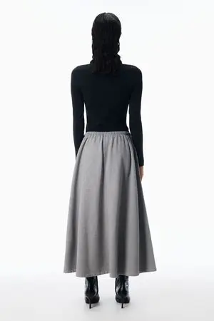 Alexander Wang Low-rise Midi Circle Skirt - Dark Heather Grey