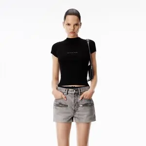 Alexander Wang Knit Logo Baby Tee - Black
