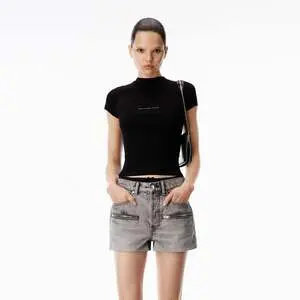 Alexander Wang Knit Logo Baby Tee - Black