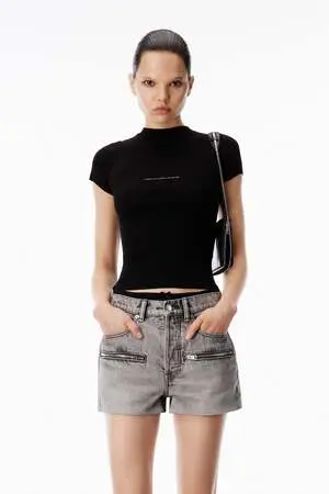 Alexander Wang Knit Logo Baby Tee - Black