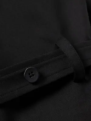 STOFFA Belted Wool Trench Coat - Black