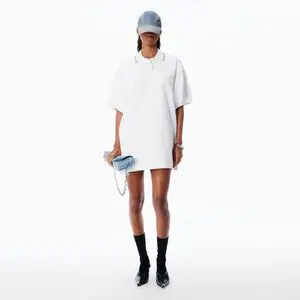 Alexander Wang Relaxed Polo Cotton Minidress - White