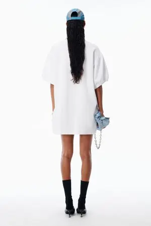 Alexander Wang Relaxed Polo Cotton Minidress - White