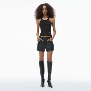Alexander Wang High-waist Nappa Leather Shorts