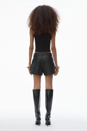 Alexander Wang High-waist Nappa Leather Shorts