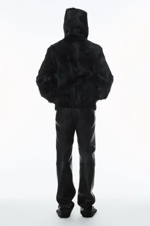 Alexander Wang Zip-up Hoodie In Calf Hair