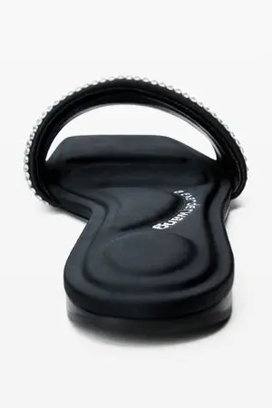 Alexander Wang Satin & Crystal Hotfix Vy Sandals - Black/silver