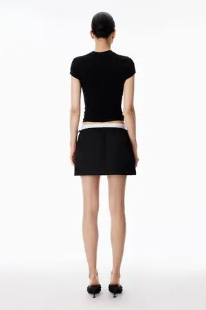 Alexander Wang Logo Elastic Mid-rise Skirt - Black