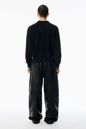 Alexander Wang Wool-blend Henley Pullover - Black