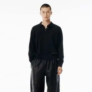 Alexander Wang Wool-blend Henley Pullover - Black