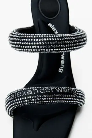 Alexander Wang Julie Tubular Crystal Hotfix Sandals - Black/silver