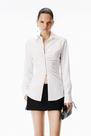 Alexander Wang Gathered Bust Fitted Shirt - White