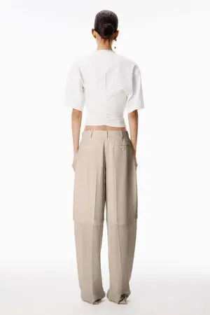 Alexander Wang Drawcord Mid-rise Tailored Pant - Army Tan