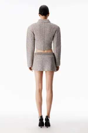 Alexander Wang Crochet Tweed Mini Wrap Skirt