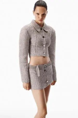 Alexander Wang Crochet Tweed Mini Wrap Skirt