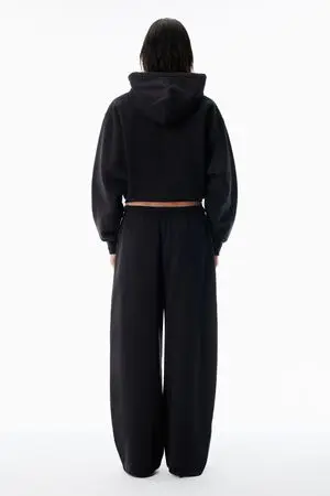 Alexander Wang Cotton Terry Sweatpant With Crystal Hotfix Drawcord - Black