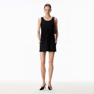 Alexander Wang Ruched Waist Mini Tank Dress - Black