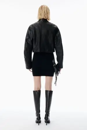 Alexander Wang Wool-blend Mini Skirt With Logo Patch - Black