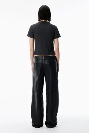 Alexander Wang Worn Moto Leather Workwear Pant