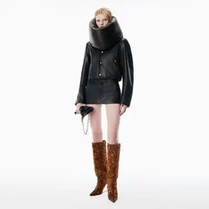 Alexander Wang Worn Moto Leather Mini Skort