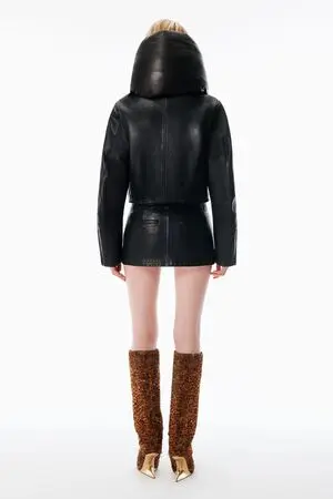 Alexander Wang Worn Moto Leather Mini Skort