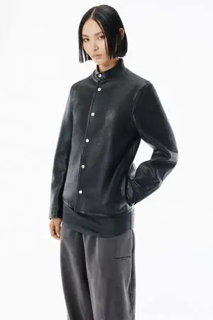 Alexander Wang Glossy Leather Moto Jacket