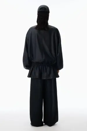 Alexander Wang Drop Waist Parka In Bonded Leather