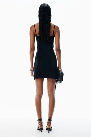 Alexander Wang Crystal Hotfix Cami Mini Dress - Black