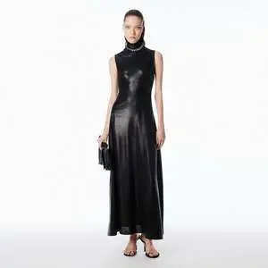 Alexander Wang Sleeveless Turtleneck Maxi Dress - Black