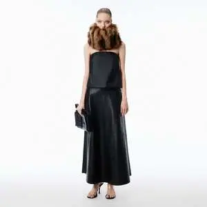 Alexander Wang Midi Circle Leather Skirt