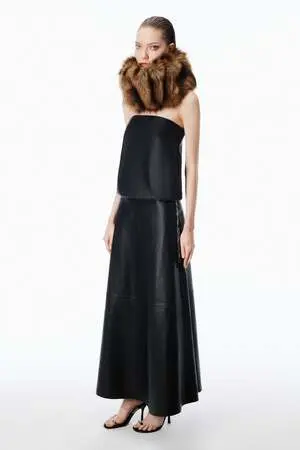 Alexander Wang Midi Circle Leather Skirt